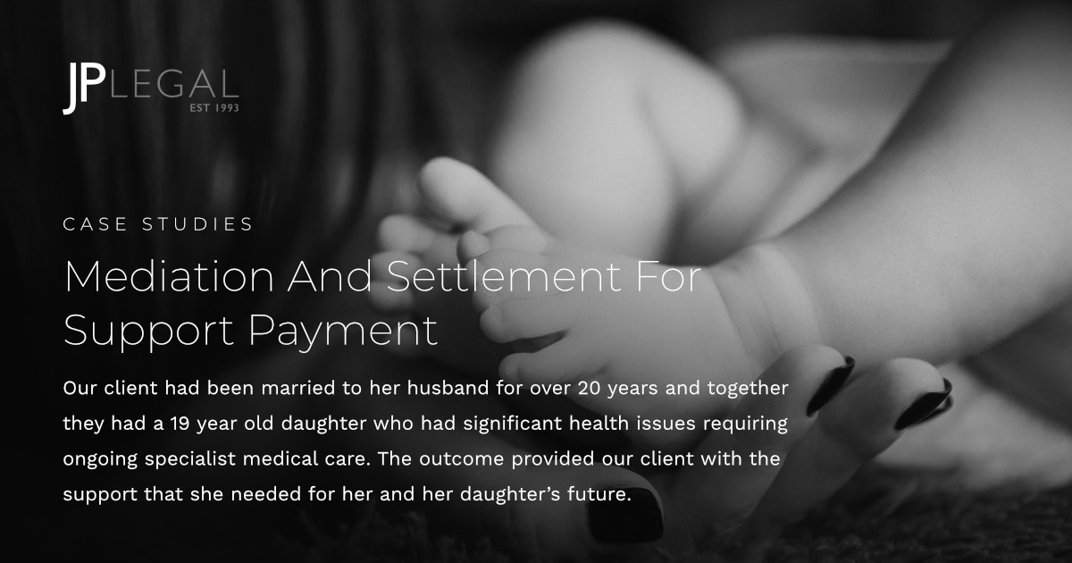 Mediation and Settlement for Support Payments - JPLegal
